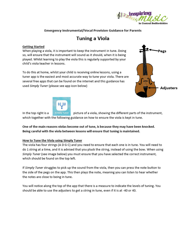 Tuning A Viola For Beginners Inspiring Music | PDF | Viola | String ...