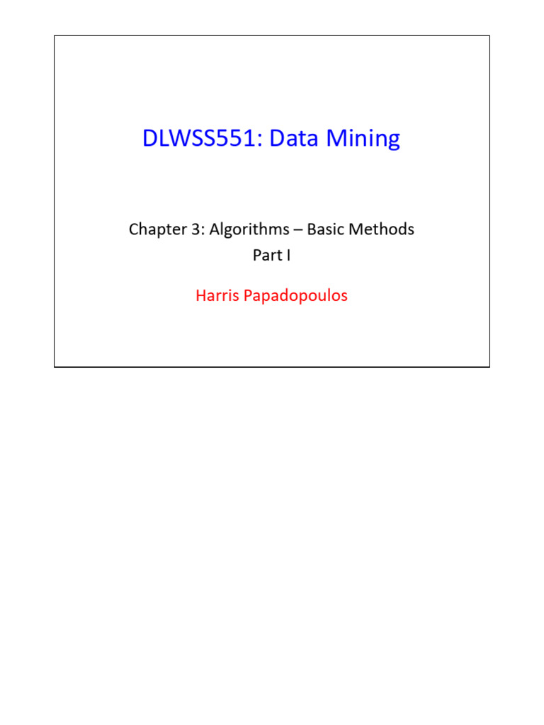 DLWSS551 - Algorithms Part I | PDF | Probability Theory | Statistical Theory