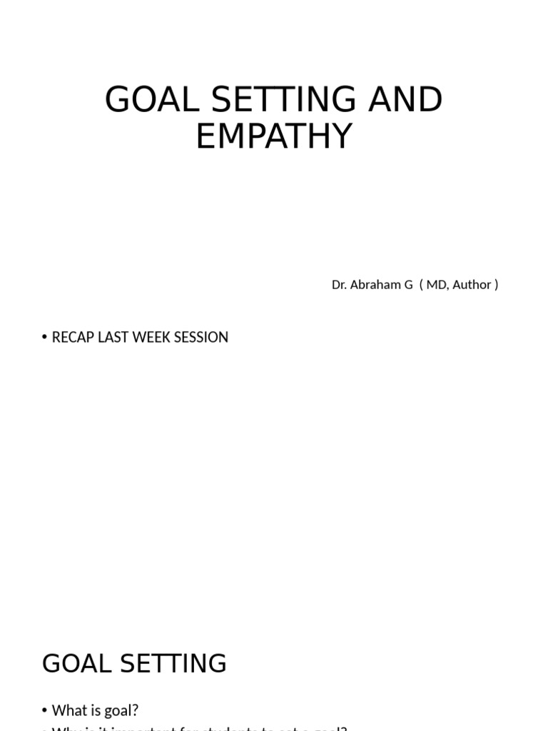 Goal Setting and Empathy | PDF | Empathy | Goal