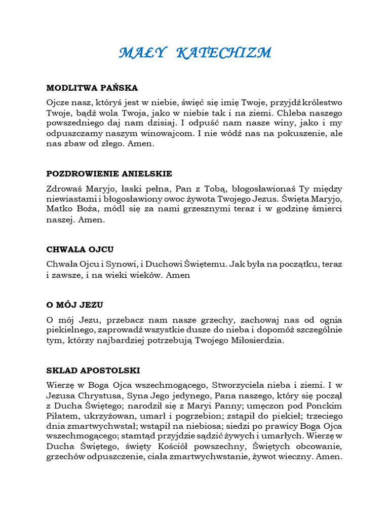 Mały Katechizm | PDF
