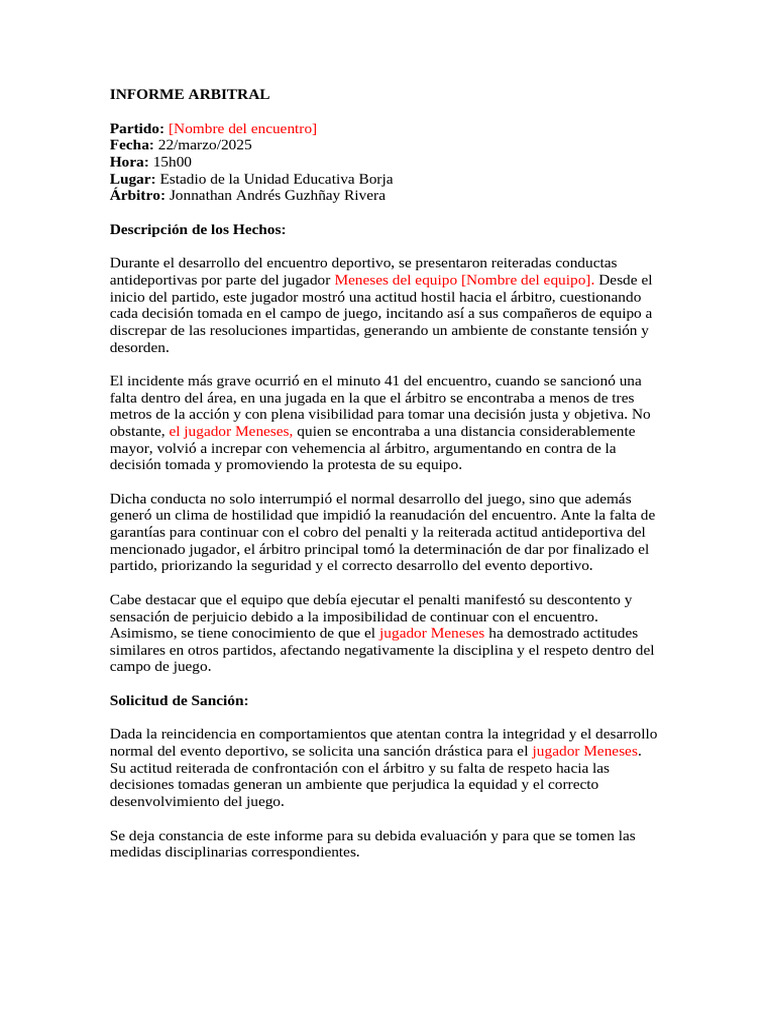 Informe Arbitral | PDF