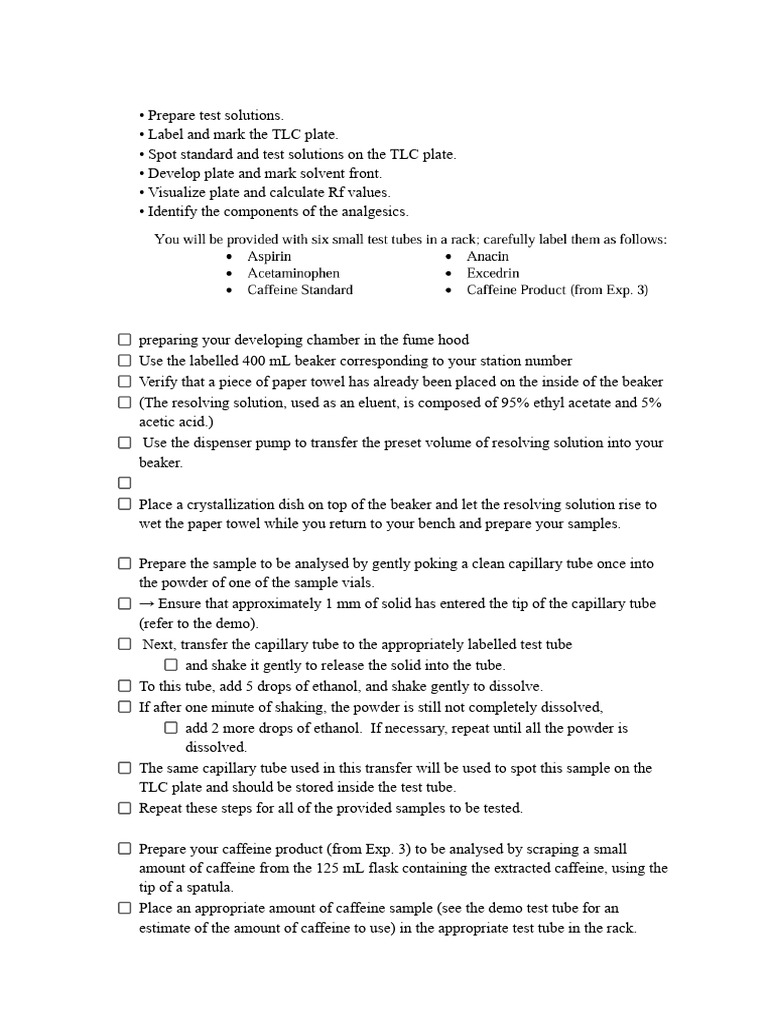 TLC Analysis of Analgesic Components | PDF | Thin Layer Chromatography ...