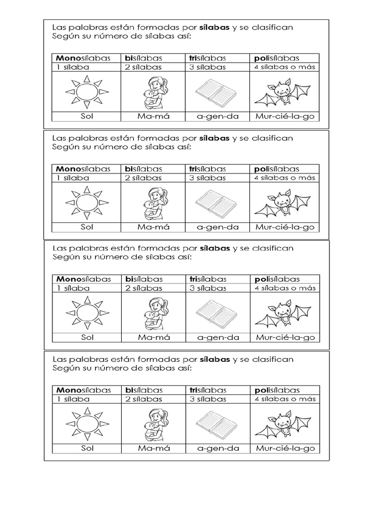 Clasificación de Sílabas | PDF