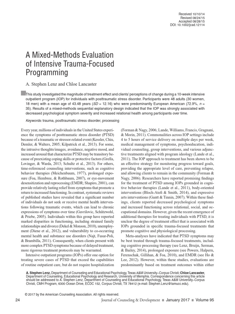 Lenz & Lancaster 2017 | PDF | Effect Size | Psychological Trauma