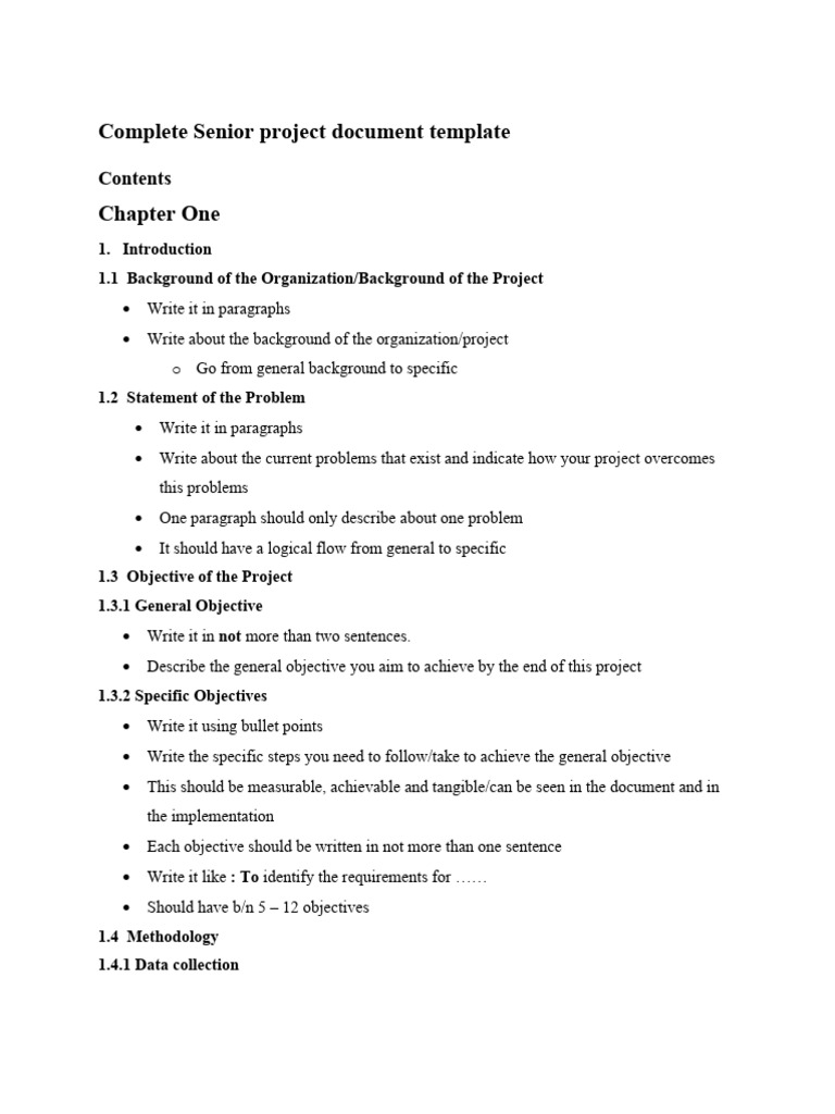 Senior Project Document Template Guide | PDF | Use Case | Usability
