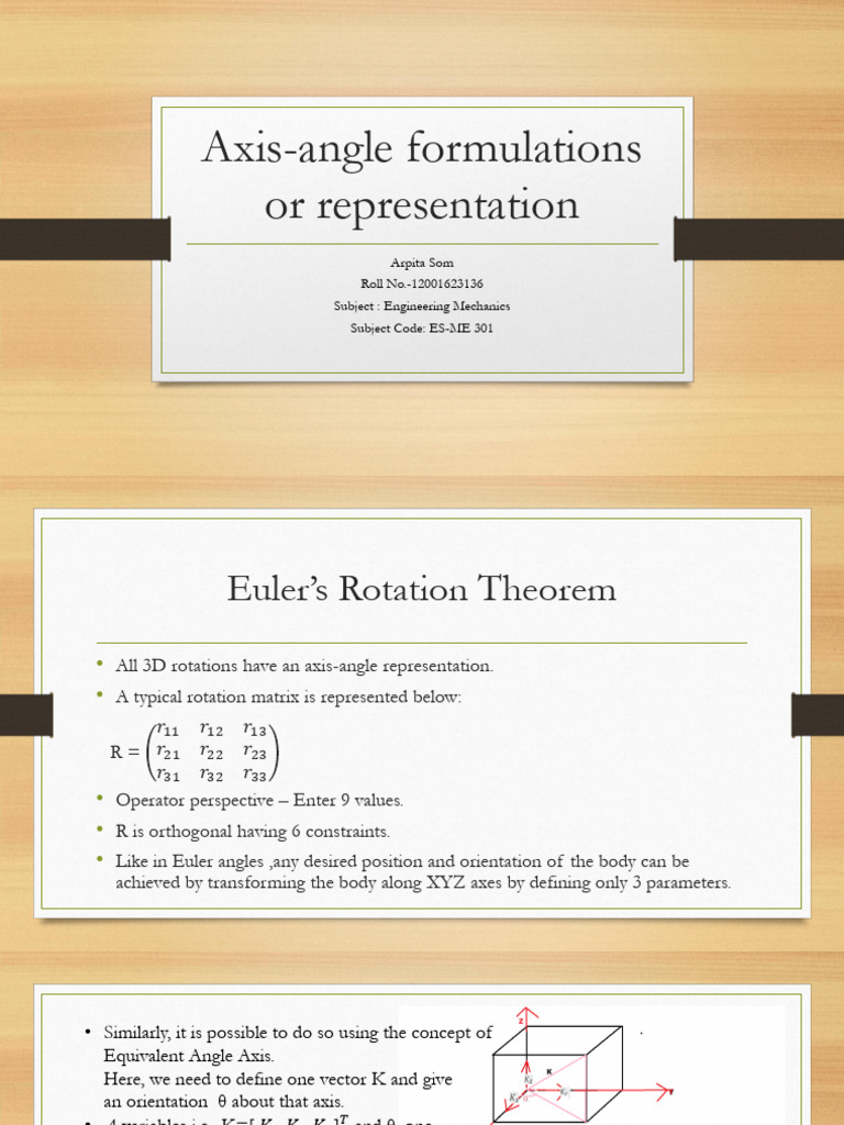 Axis-Angle Rotation Formulations | PDF