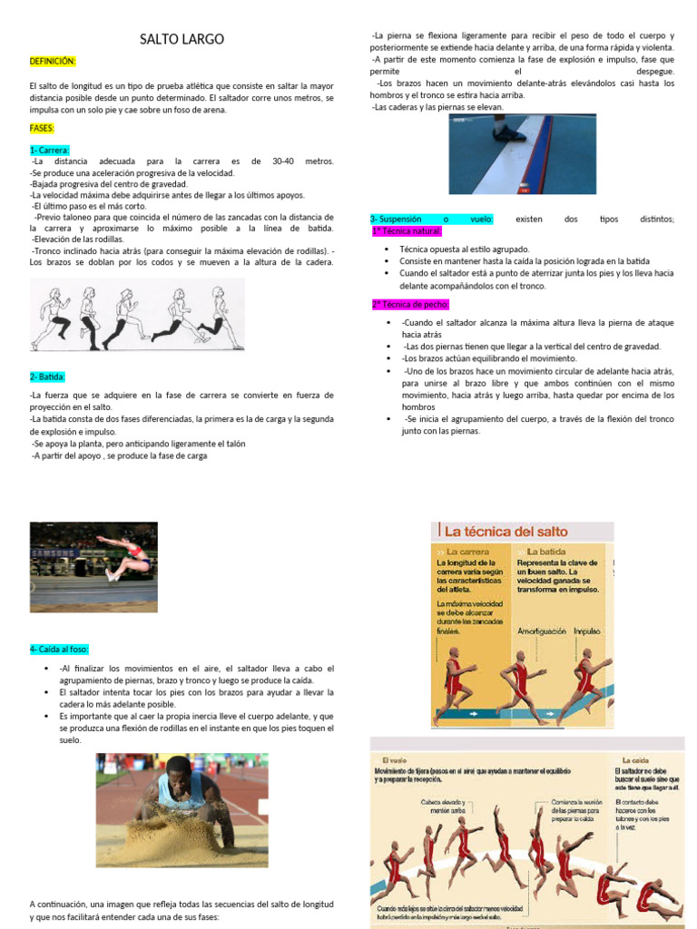 Fases del Salto de Longitud Explicadas | PDF