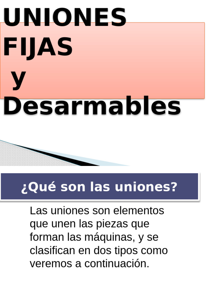 Tipos de Uniones Fijas y Desmontables | PDF | Remache | Tornillo