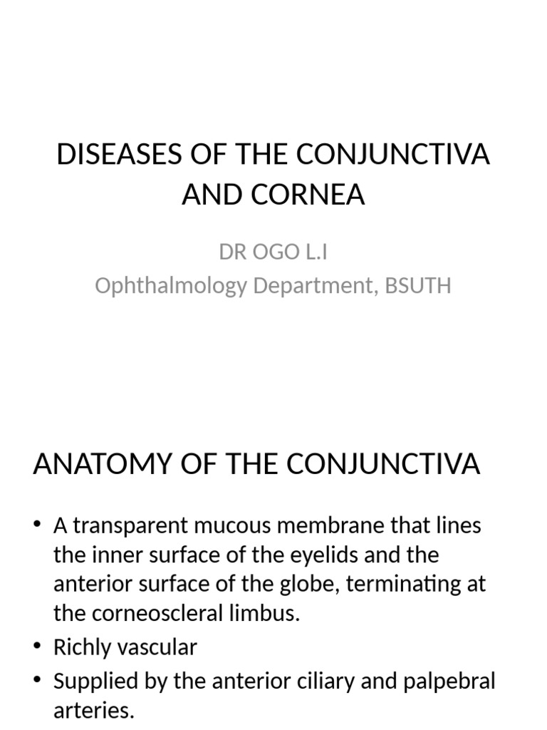 Diseases of the Conjunctiva and Cornea-1 | PDF | Diseases And Disorders ...
