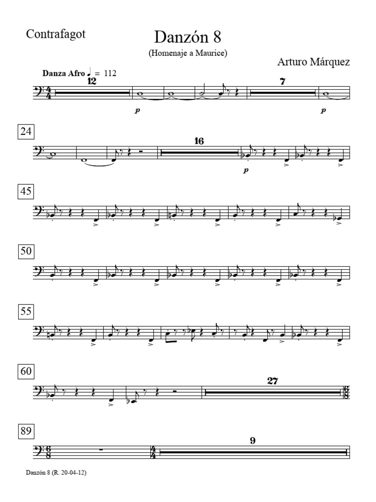 Danzoìn 8 (R.20-4-12) Contrafagot | PDF
