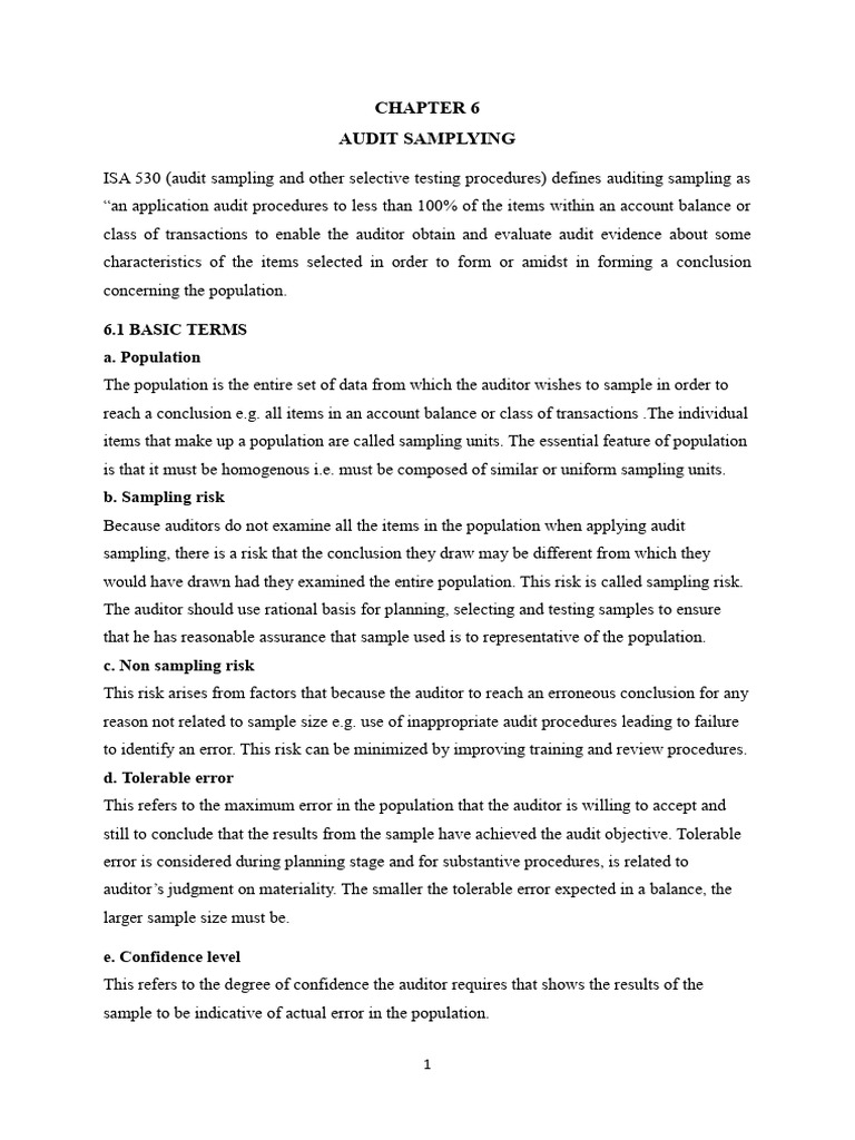 Chapter 6-Audit Samplying - 051256 | PDF | Sampling (Statistics) | Audit