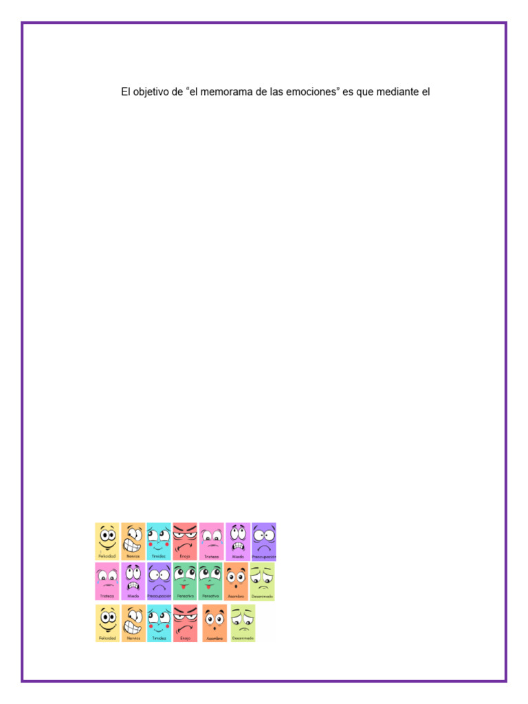 Memorama de Emociones para Niños | PDF
