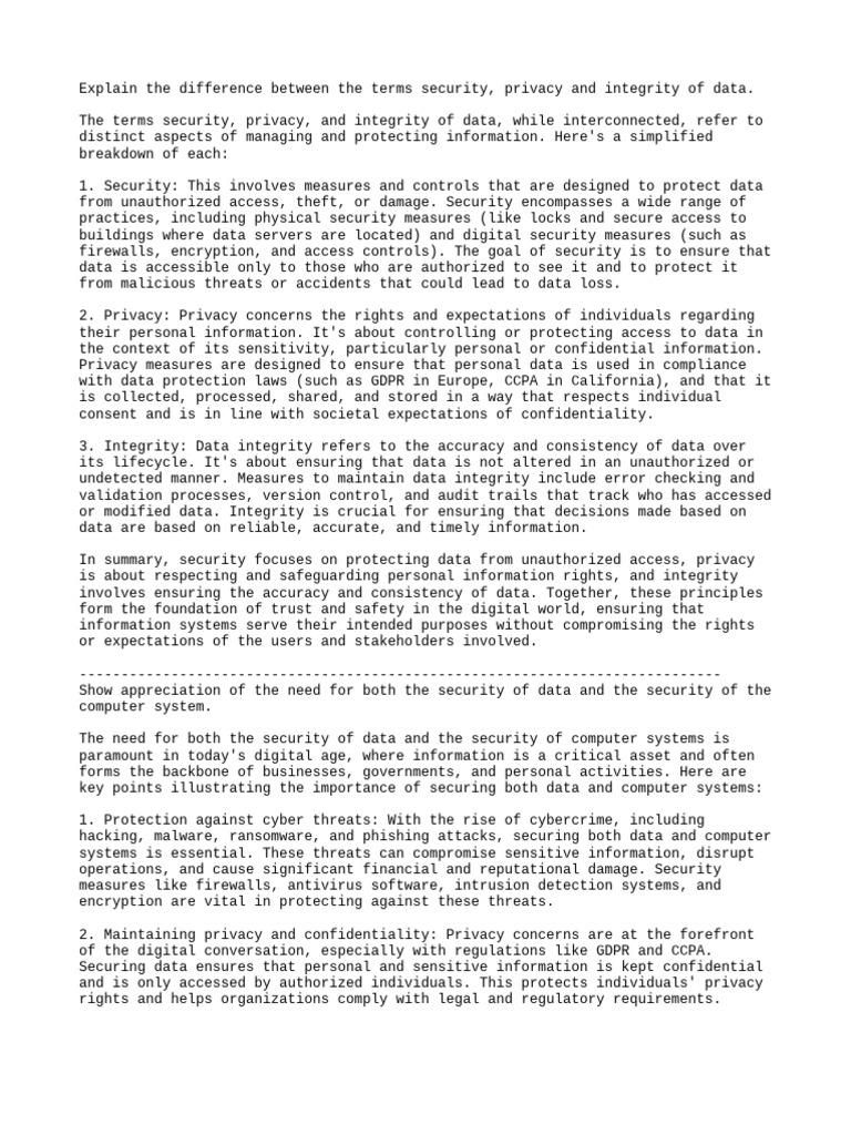 Understanding Data Security: Key Concepts | PDF | Security | Computer Security