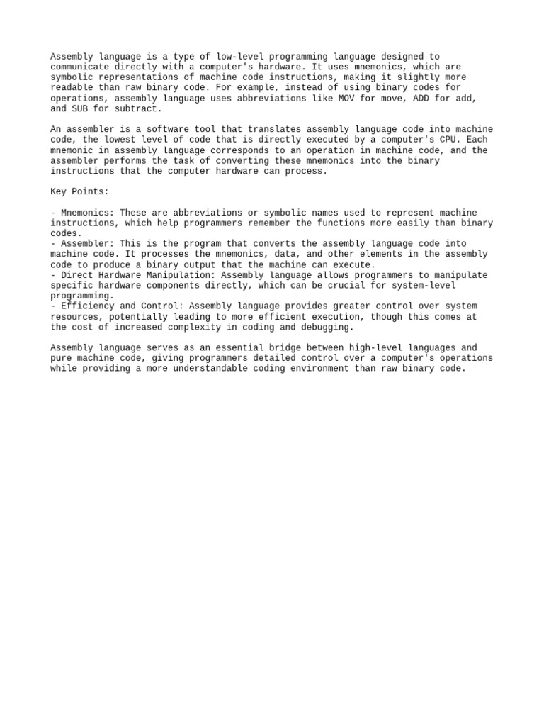 Understanding Assembly Language Basics | PDF