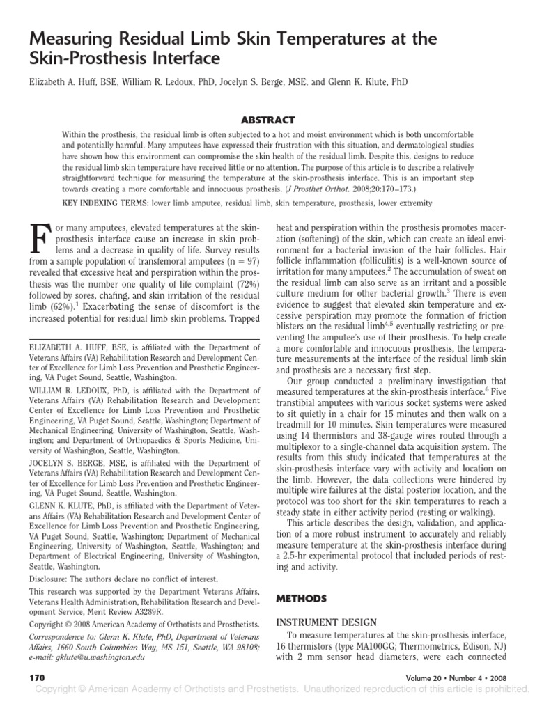 Measuring_Residual_Limb_Skin_Temperatures_at_the.9 | PDF | Prosthesis ...