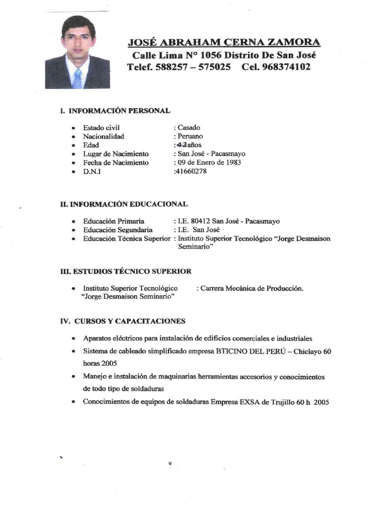 CV Jose Abraham Cerna Zamora20250320 - 08162283 - 0077 | PDF