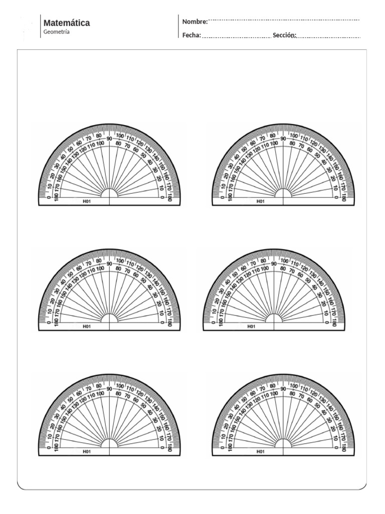 Construcción de Ángulos con Transportador | PDF