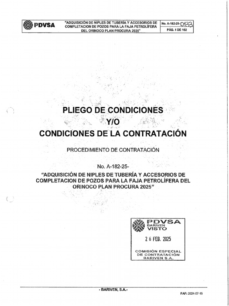 Pliego de Condiciones | PDF