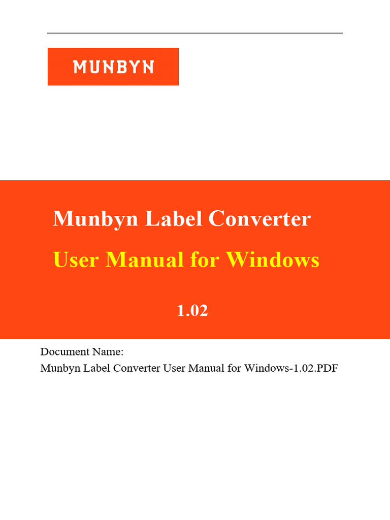 Munbyn Label Converter User Manual | PDF | Computer File | Printer ...