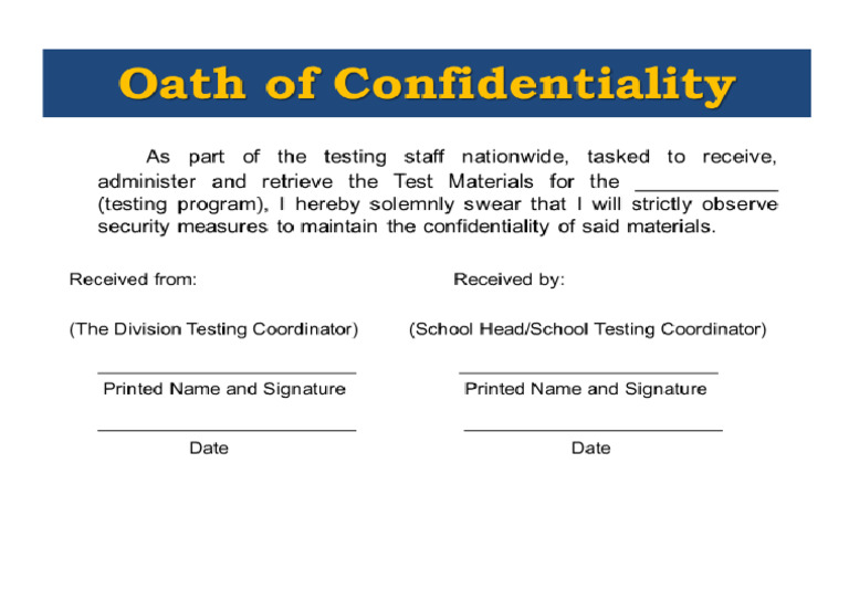 Oath of Confidentiality | PDF