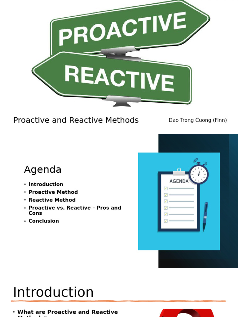 Proactive and Reactive Methods | PDF