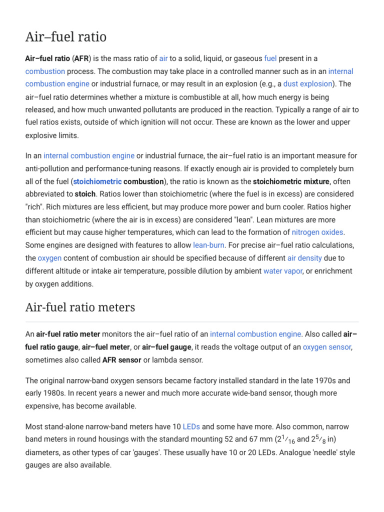 Understanding Air-Fuel Ratio in Combustion | PDF | Combustion ...