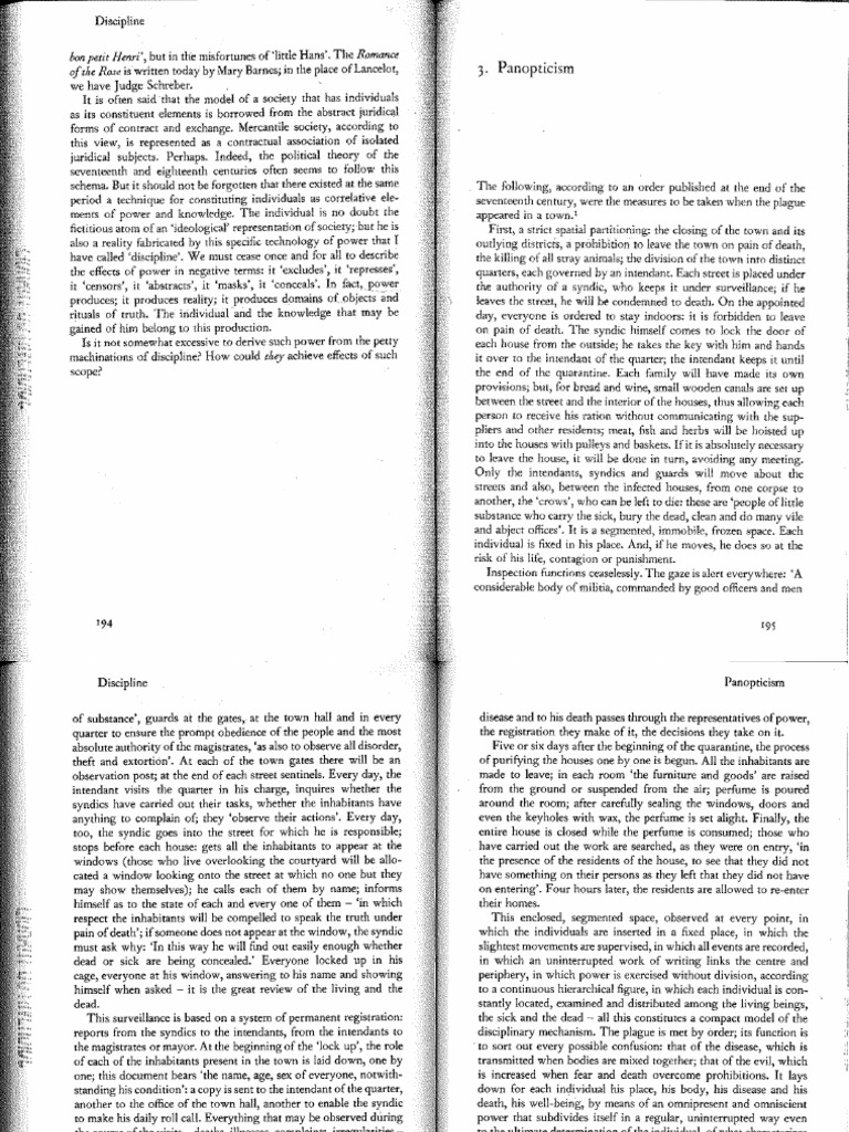 Foucault, M. Panopticism | PDF