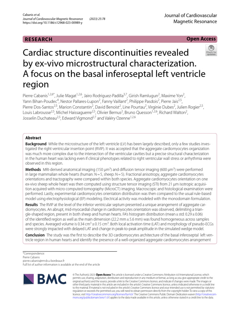 Cardiac structure discontinuities revealed... a focus inferoseptal left ...