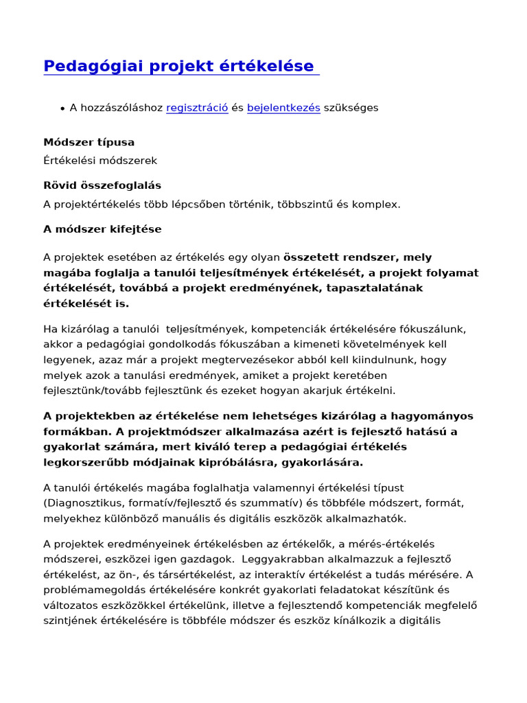 Evaluation of A Pedagogical Project | PDF