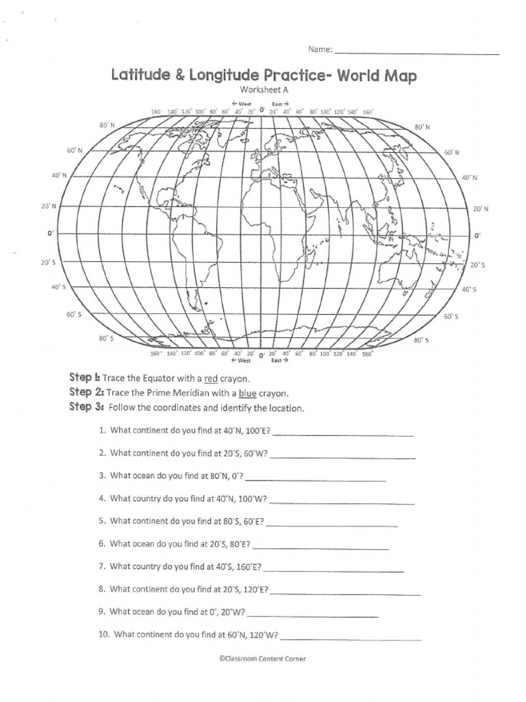 Longitude and Latitude Practice 2 | PDF