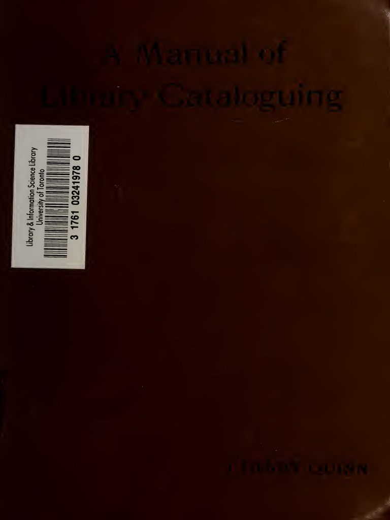 Manual of Library C 00 Quin | PDF | Books