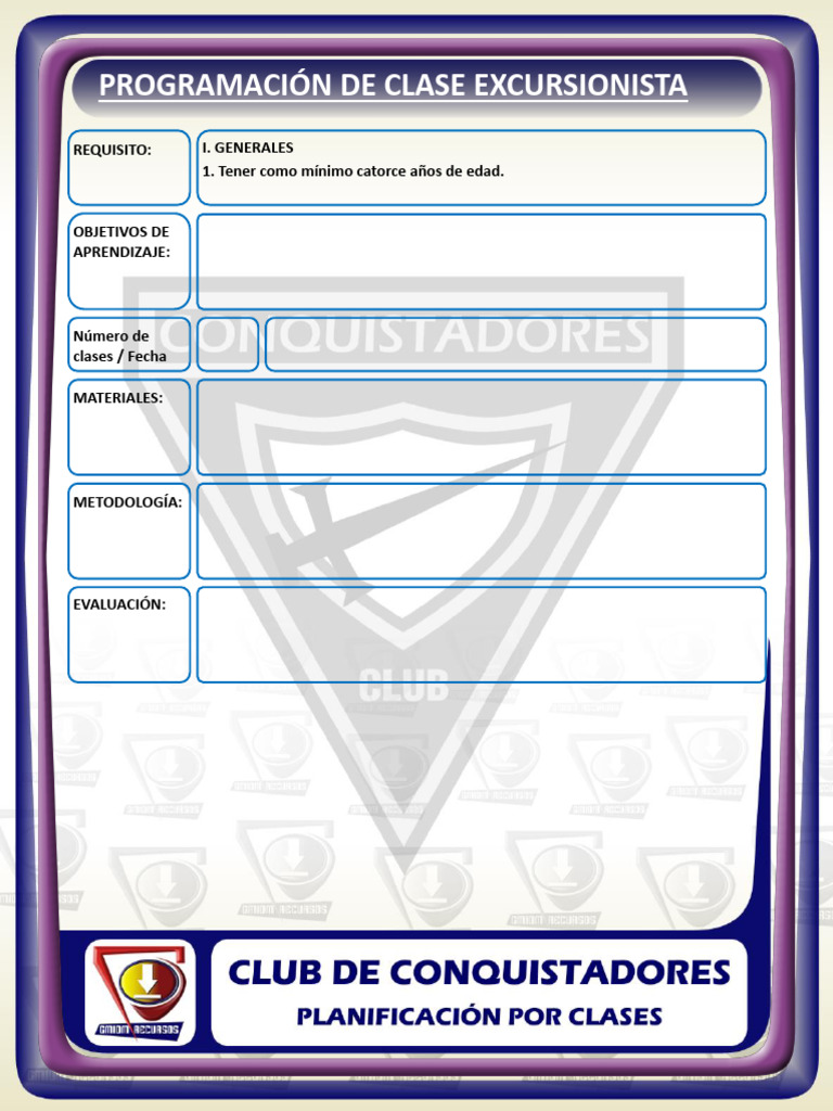 Programación de Clases Regulares Excursionista | PDF | Aprendizaje