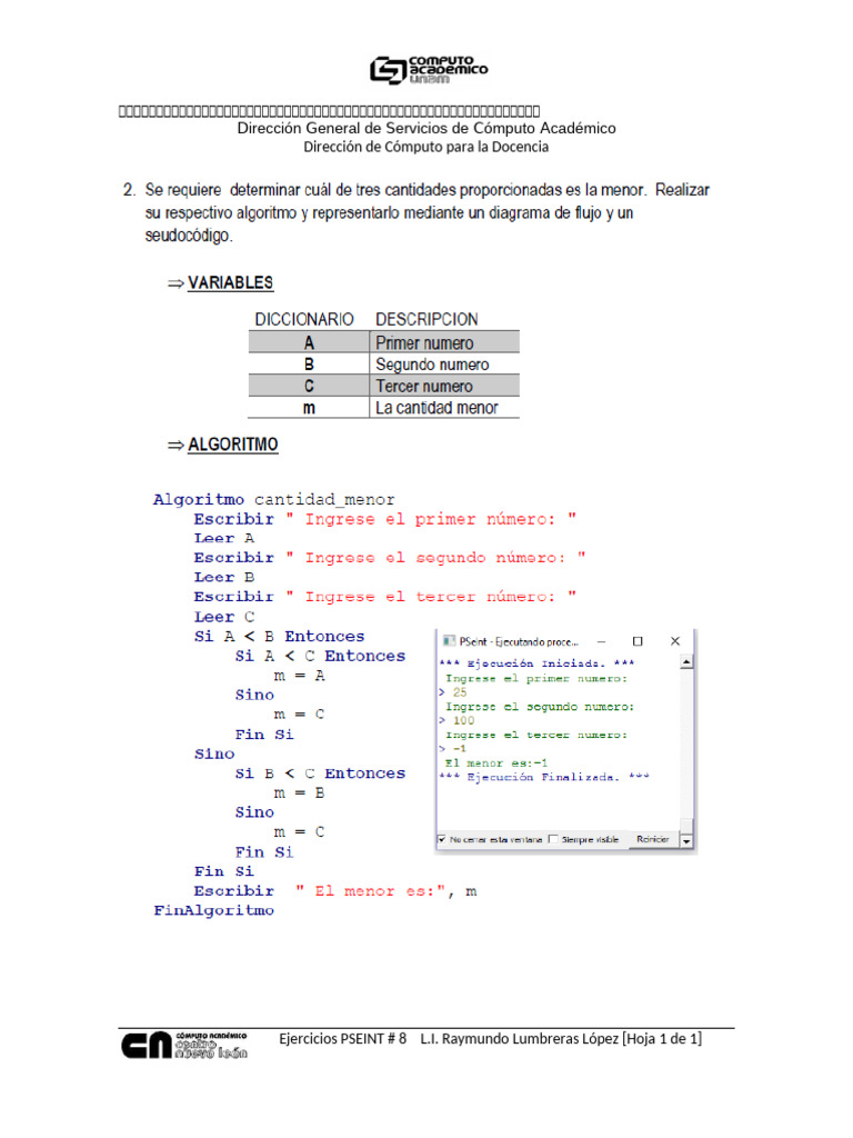 08_Ejercicios_PSEINT | PDF