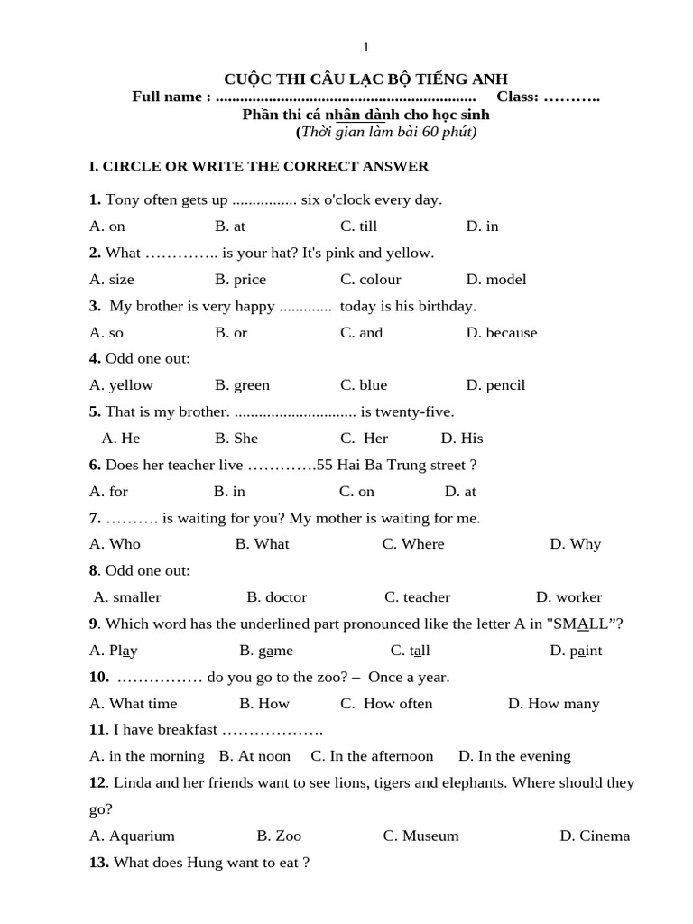 CLB 4.Đề 2 | PDF