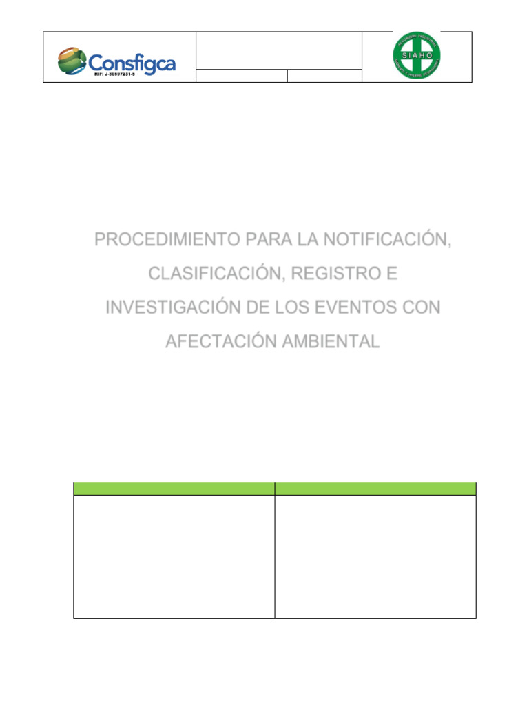 Procedimiento para Notificacion, Clasificacion, Registro e ...