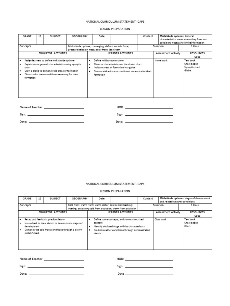 Grade 12 Lessons Plans | PDF | Drainage Basin | Cyclone