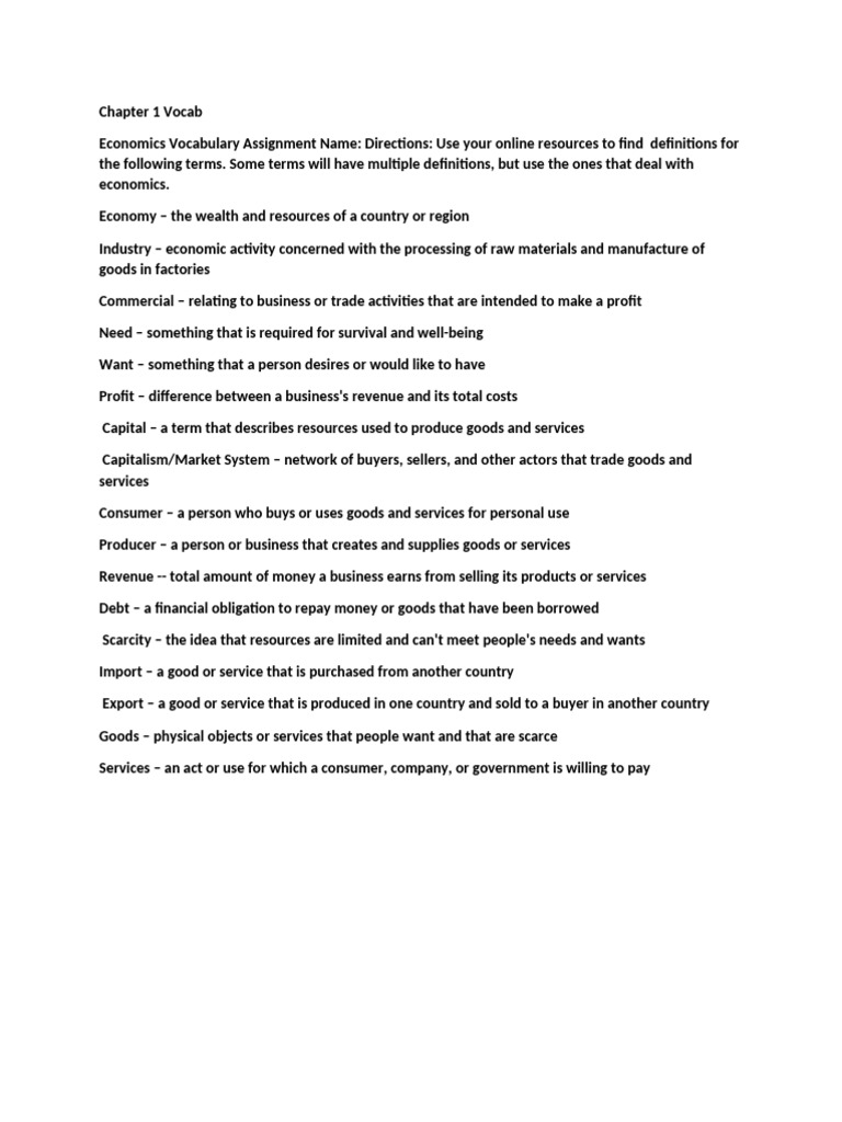 Chapter 1 Vocab | PDF