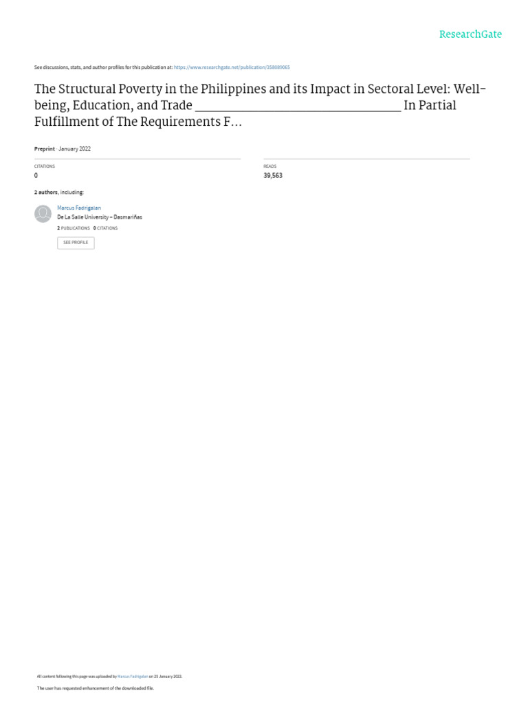 TheStructuralPovertyinthePhilippinesanditsImpactinSectoralLevel ...