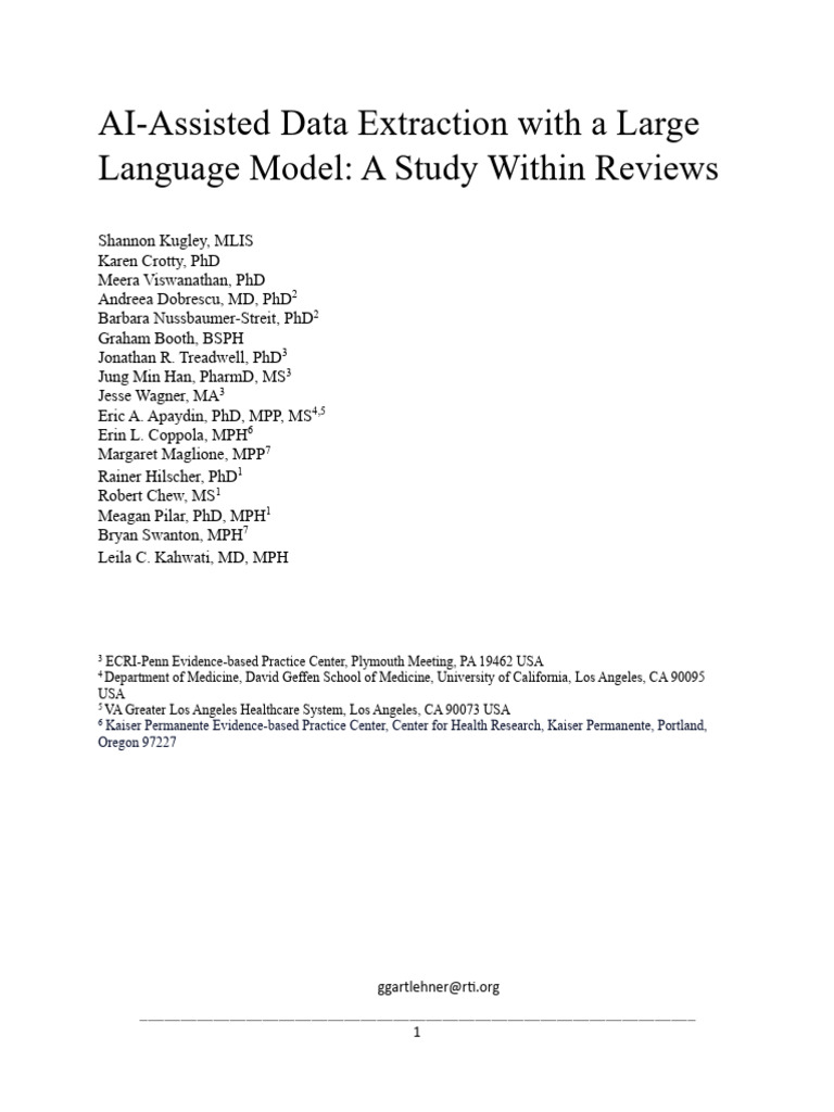 AI-Assisted Data Extraction With A Large Language | PDF | Accuracy And ...