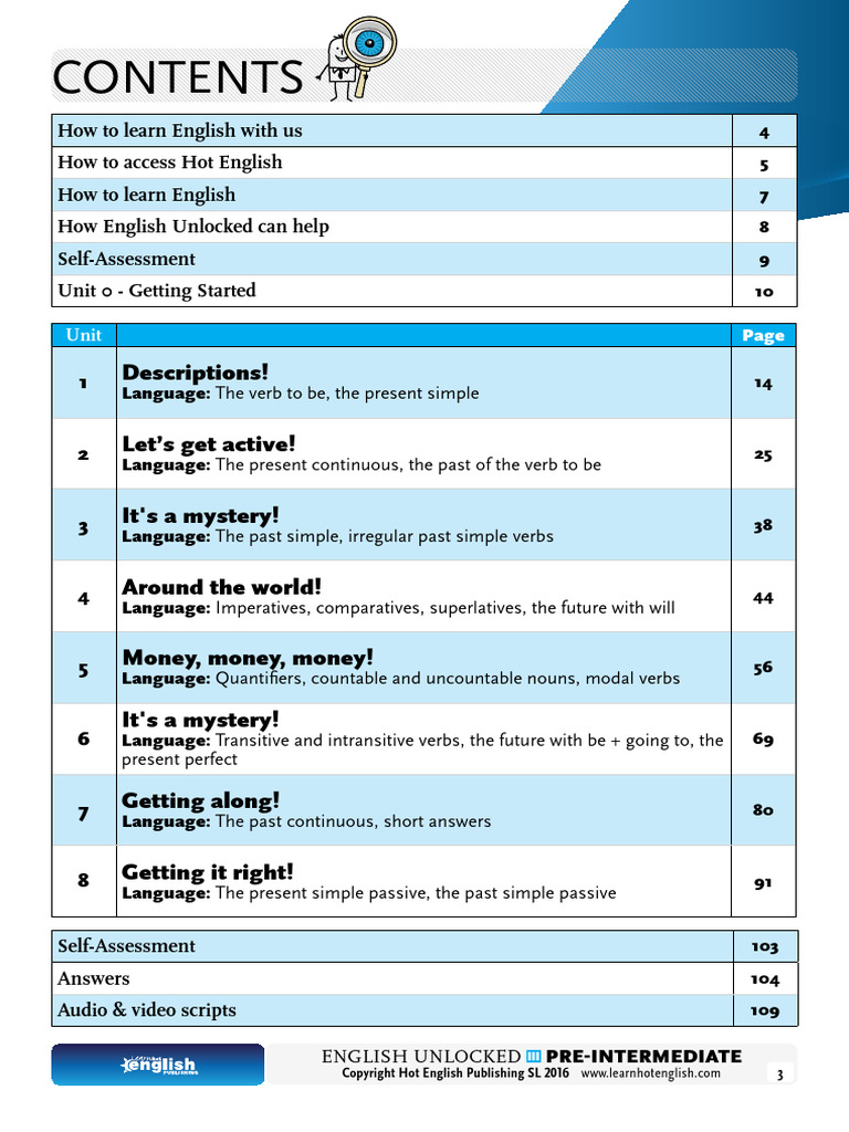 English Unlocked Book III Pre Intermediate A2 3 - 3 | PDF | Verb ...