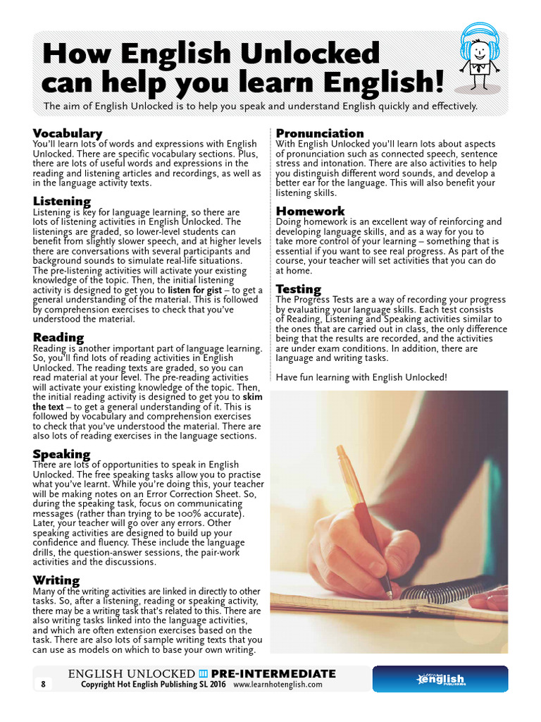 English Unlocked Book III Pre Intermediate A2 3 - 8 | PDF | Reading ...