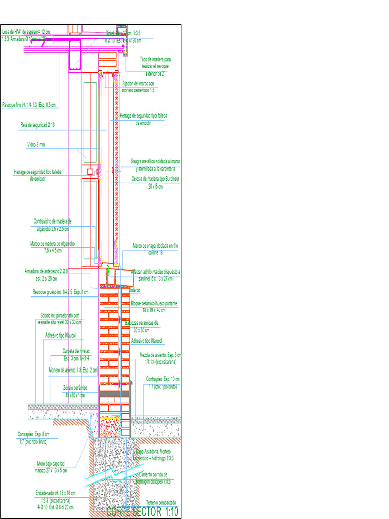 Corte bowLADRILLO HUECO-Layout1 | PDF | Ingeniería de Edificación | Materiales de construcción