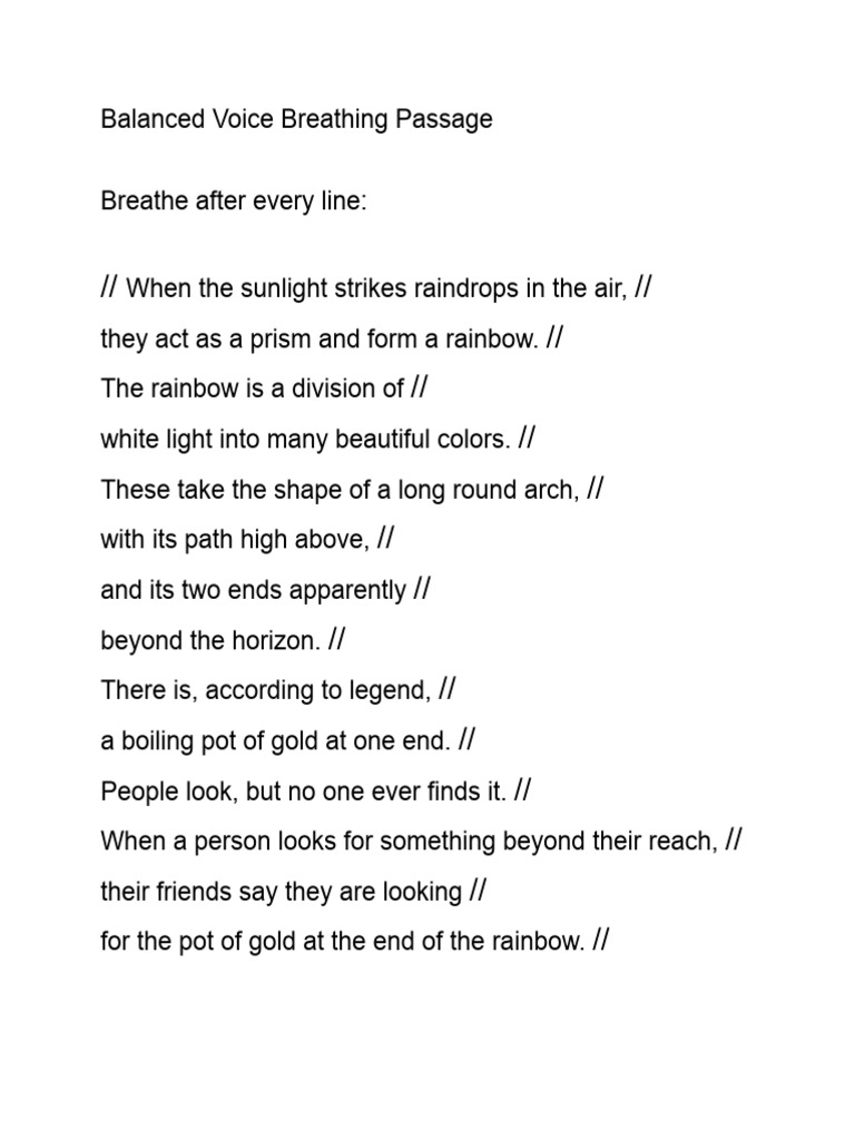 Balanced Voice Rainbow Passage | PDF