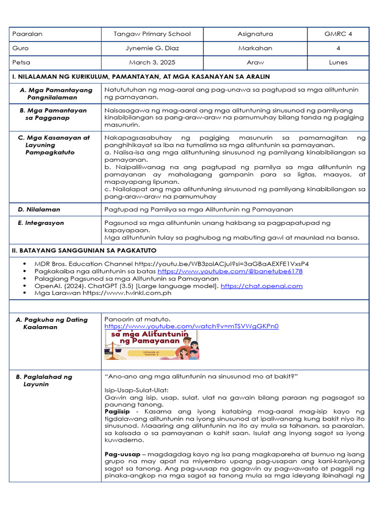 DLP GMRC Day 1 | PDF