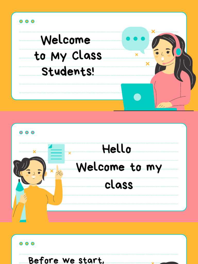 Welcome To My Class Educational Video in Colorful Illustrated Style | PDF