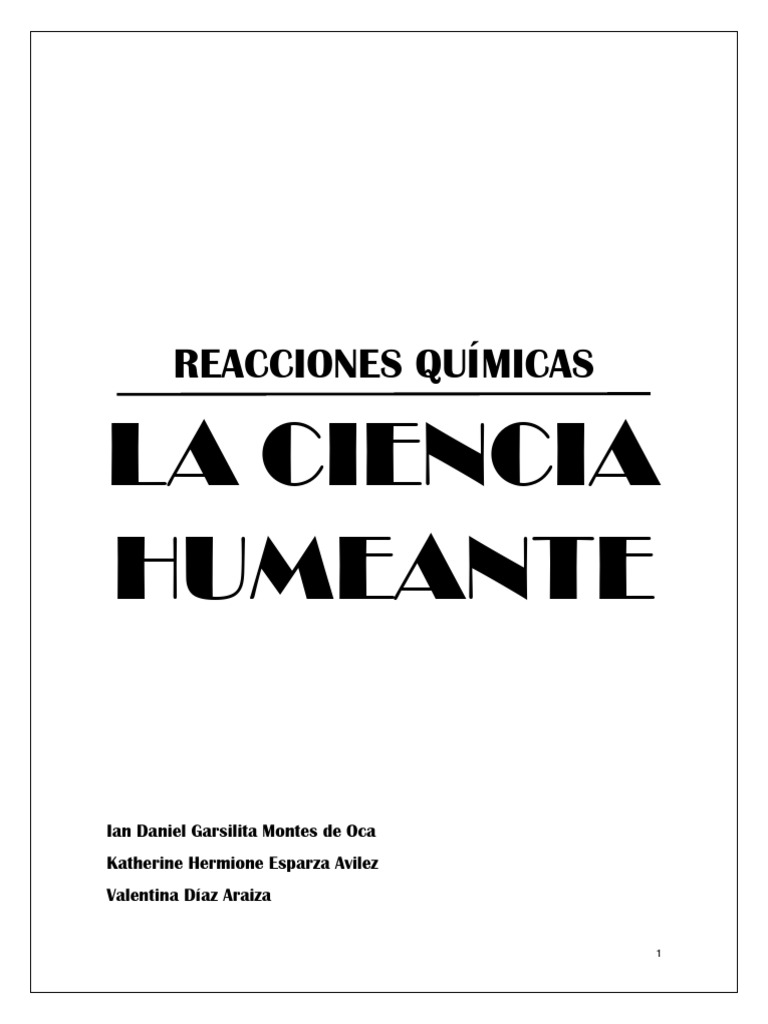 Proyecto Química | PDF | Reacciones químicas | Hipótesis