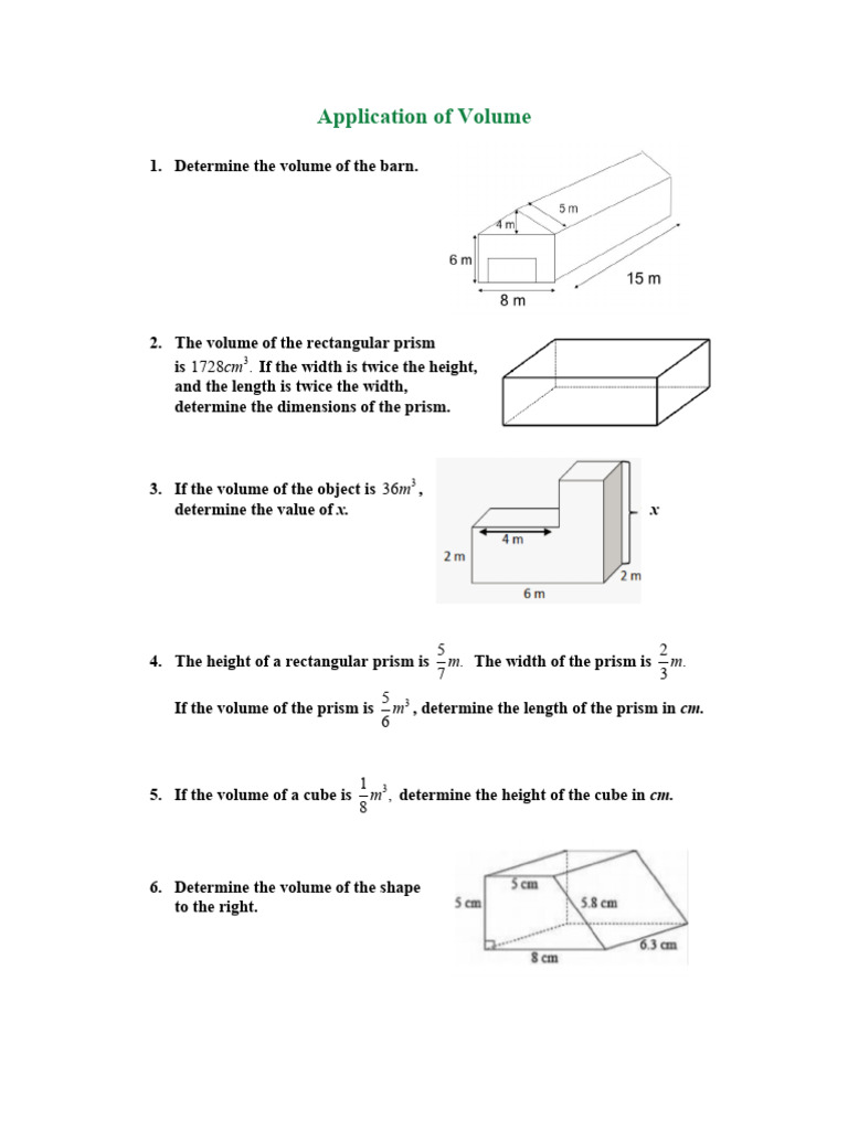 2d. Application of Volume | PDF
