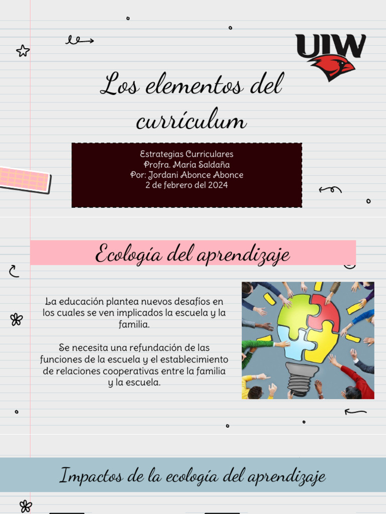 Elementos Clave del Currículum Educativo | PDF | Plan de estudios ...