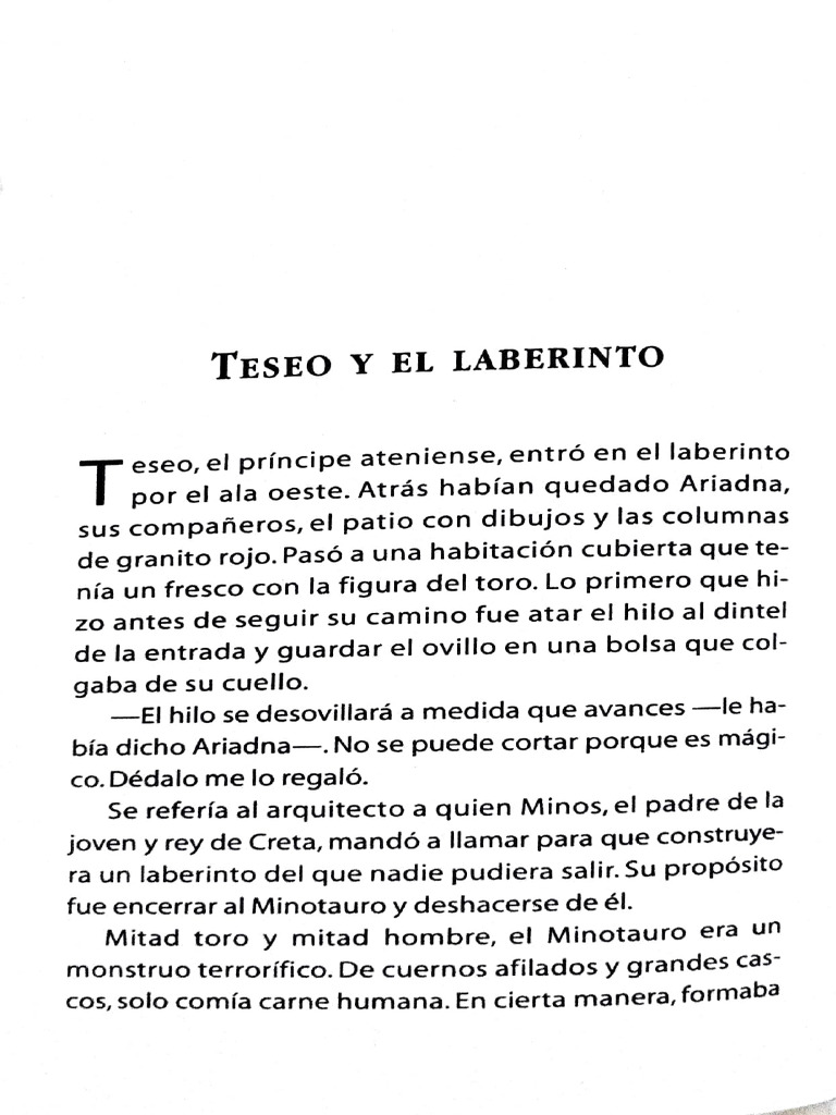 Teseo y El Laberinto | PDF | Minotauro | Teseo