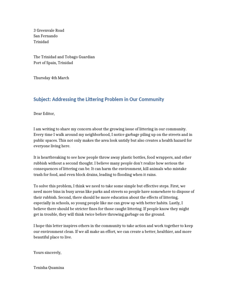 Addressing Littering Problem | PDF